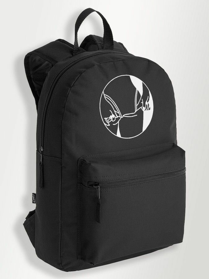 Черный школьный рюкзак с принтом minimal trend - 24