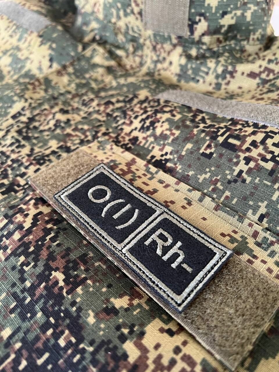 Шеврон на липучке Группа крови, 1 отрицательная, Нашивка на одежду, патч на военную форму, аксессуары для одежды.