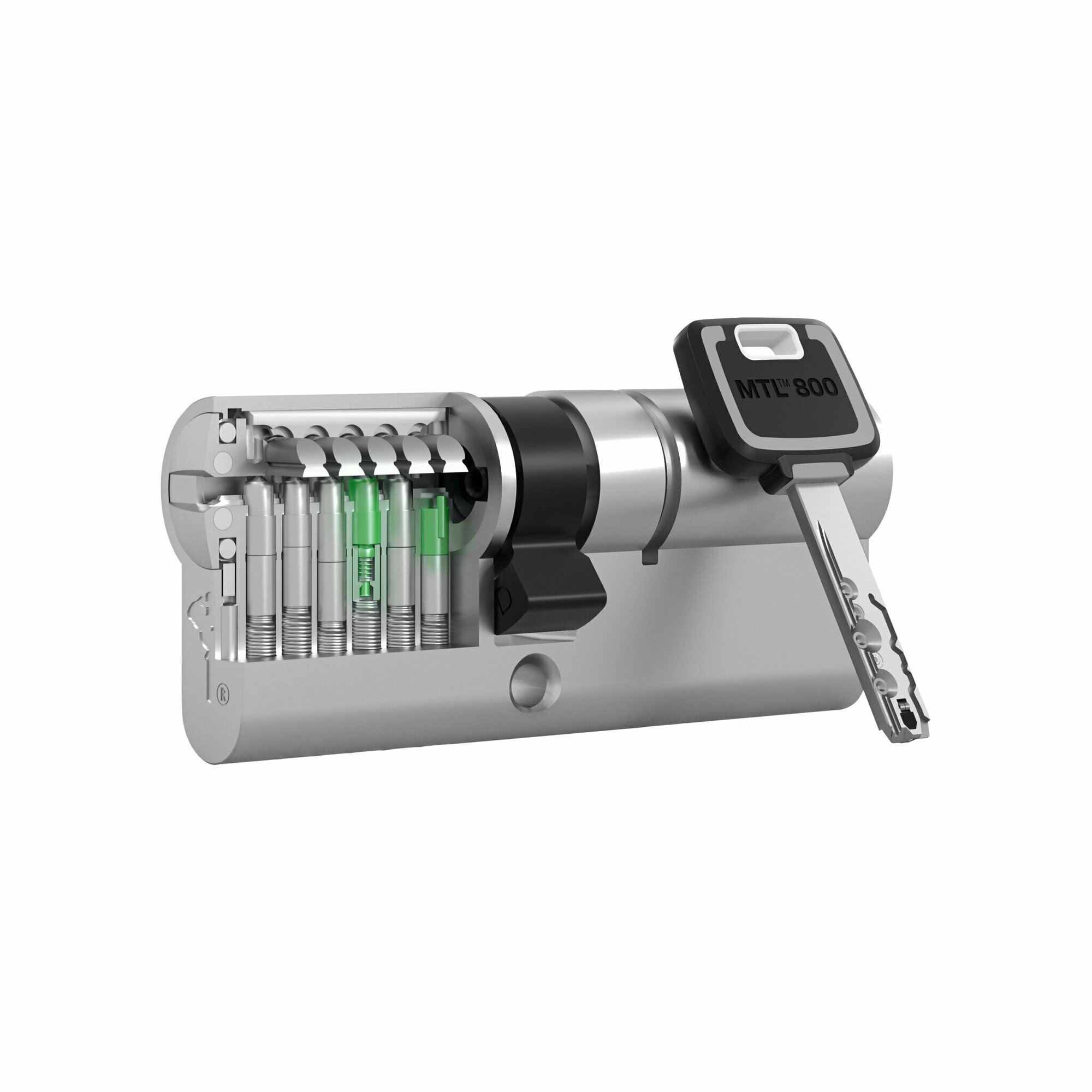 Цилиндр Mul-t-Lock MTL800 Светофор ключ-вертушка 85мм (размер 50х35В мм) - Черный, Флажок