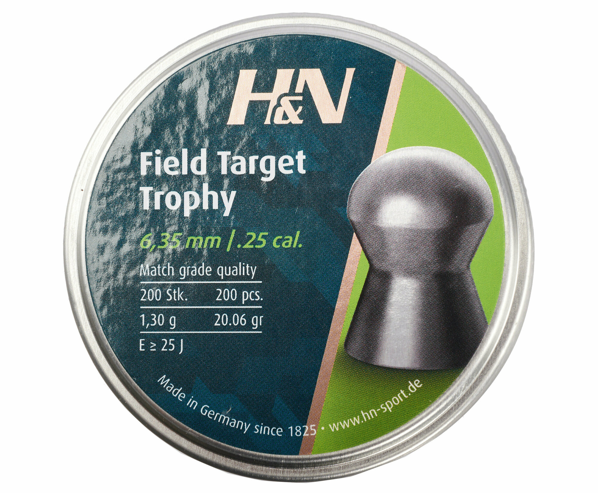 Пули пневматические H&N Field Target Trophy 6.35 мм (200 шт, 1.30 г)