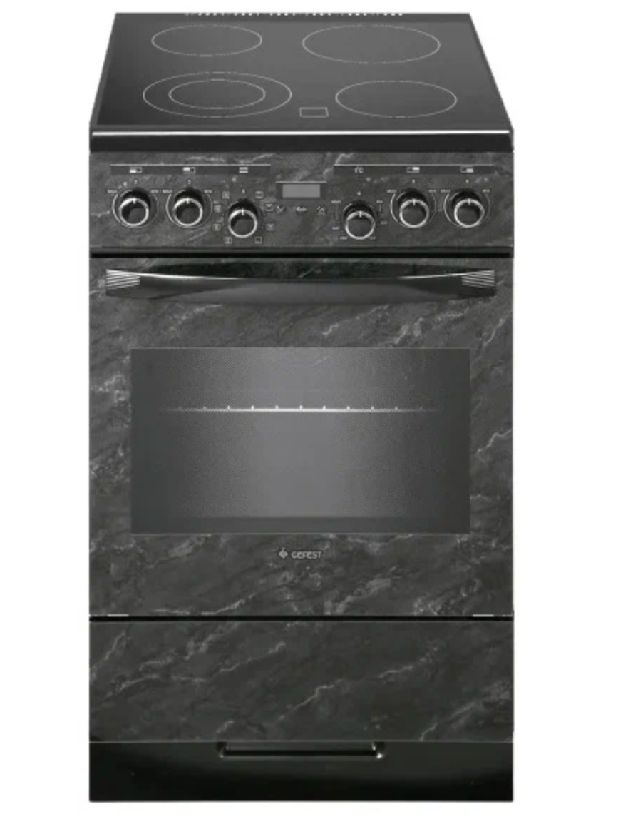 Электрическая плита ЭП Н Д 5560-03 N053 GEFEST, стеклокерамика, без крышки, черный/мрамор