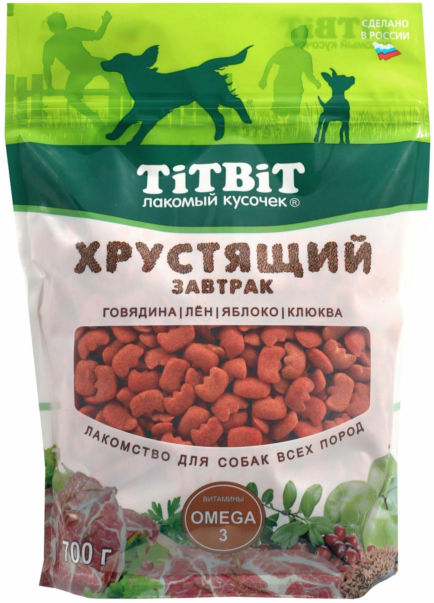 Лакомство TiTBiT Хрустящий завтрак с говядиной для собак (700 г)