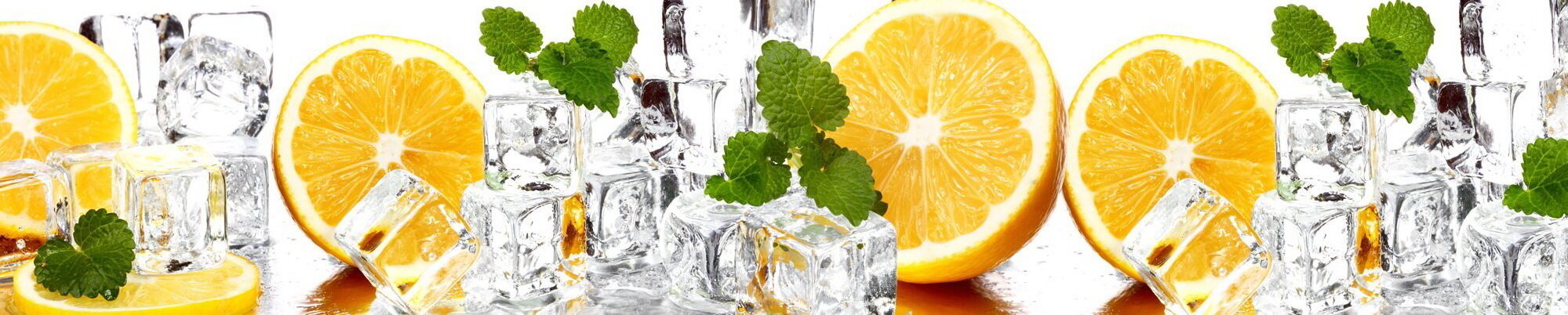 Кухонный фартук/стеновая панель МДФ для кухни 2800*600*6мм "Апельсины и лед"