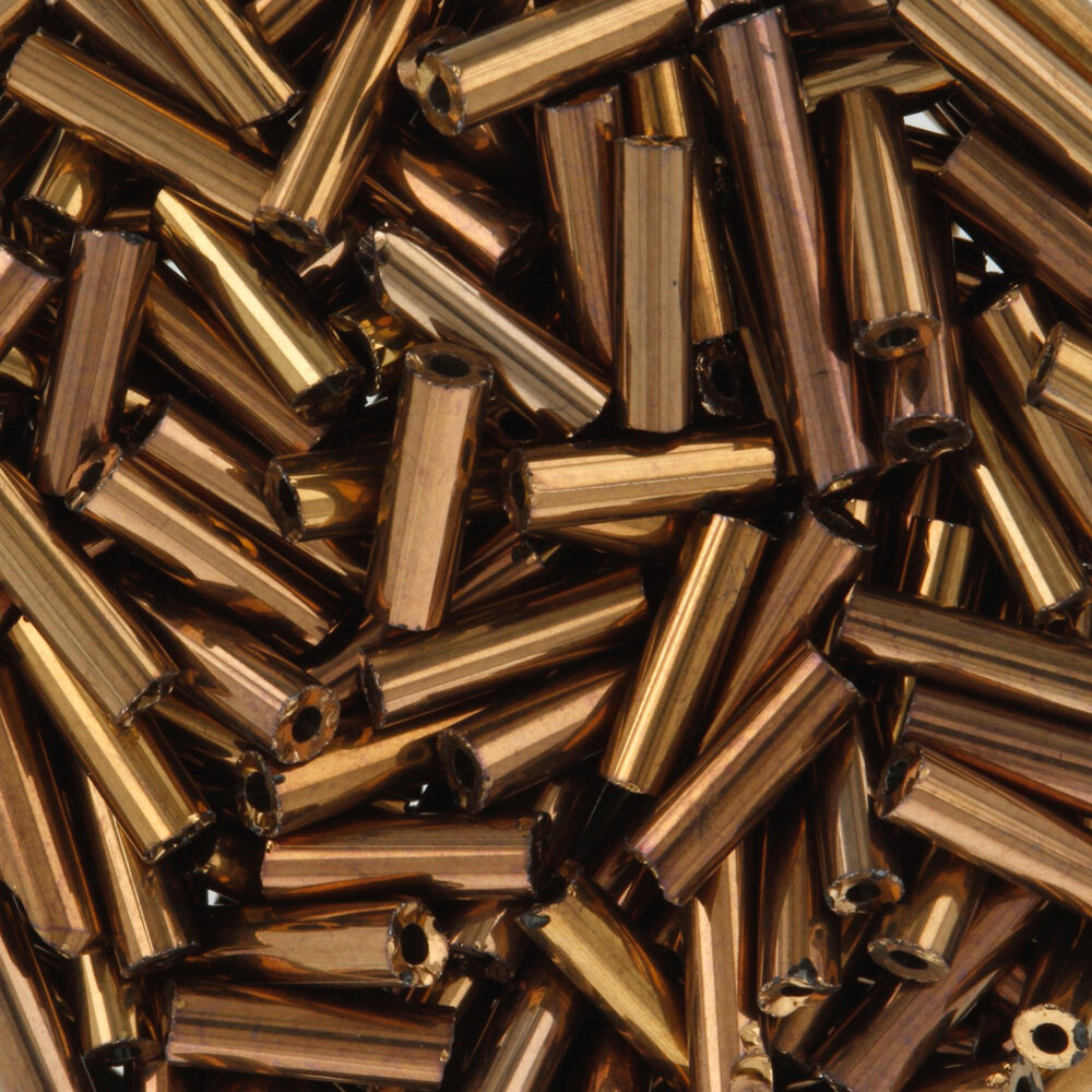 Стеклярус "Zlatka" GG 3" 10 г №0574 бронза