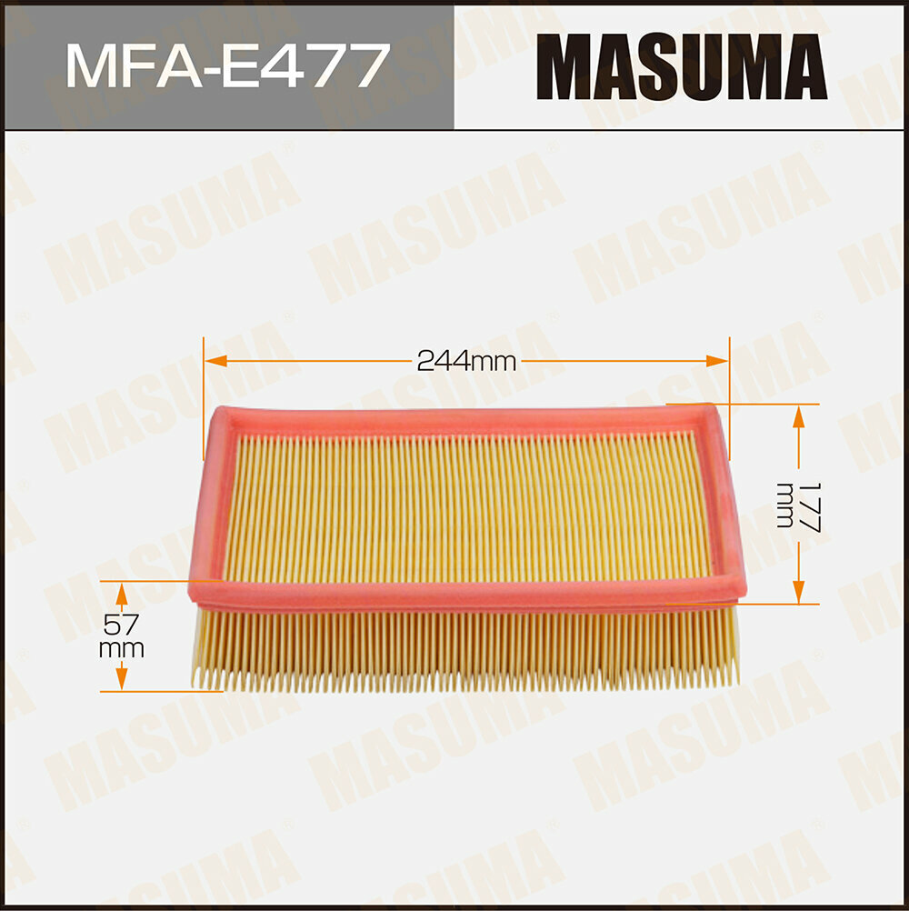 Фильтр воздушный BMW 3 (E36) 90-99, (E46) 99-, 5 (E39) 95-, X3 (E83) 03- (M43, M52, M54) Masuma