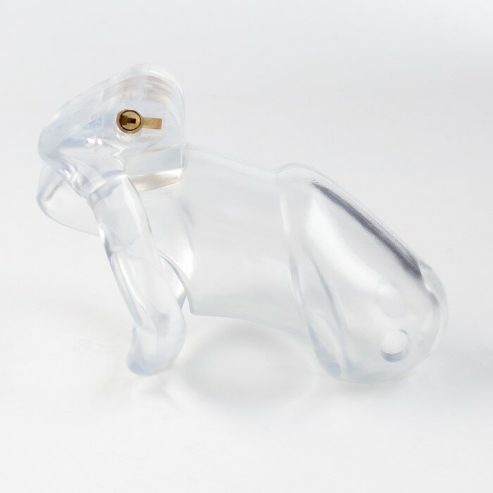 Пояс верности мужской, пластик, 6×3.5 см, набор колец, замок, ключ, прозрачный