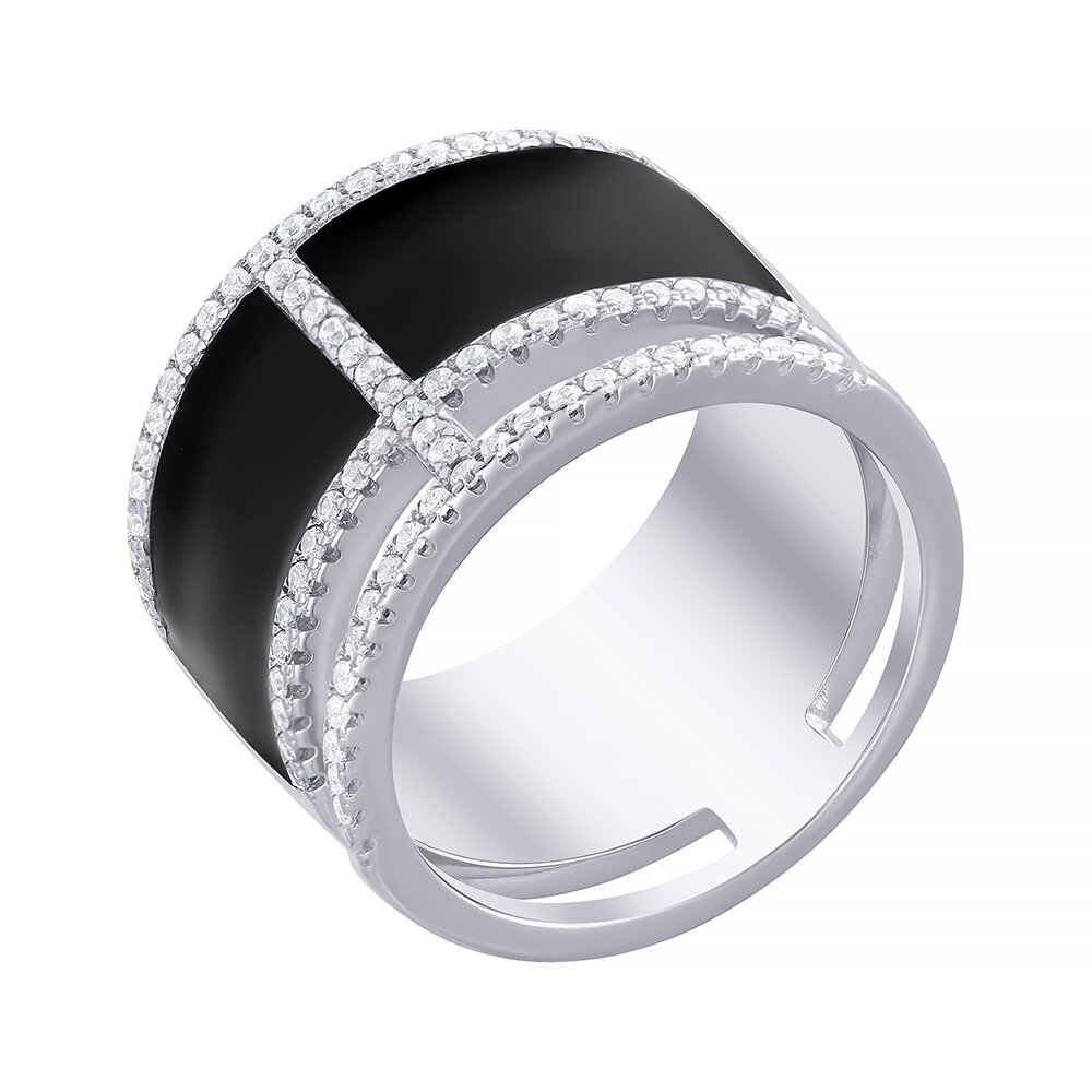 Кольцо, серебро, 925 проба, фианит