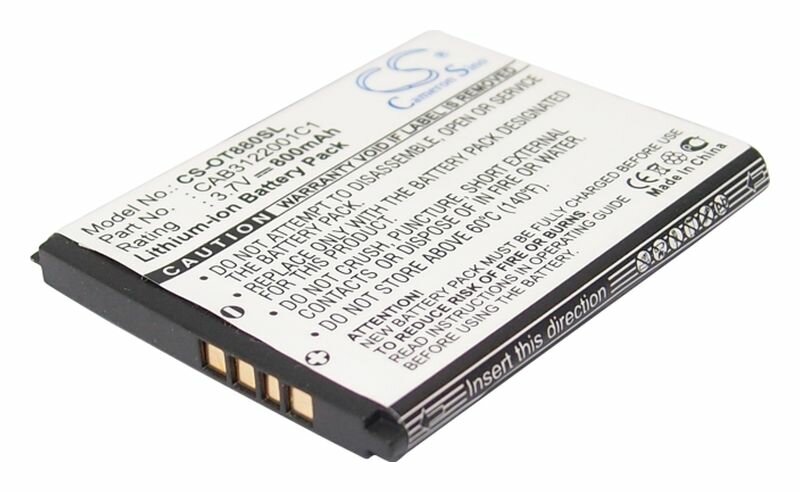 Аккумулятор Cameron Sino CS-OT880SL для Alcatel BY42, CAB3120000C1, CAB3122001C1