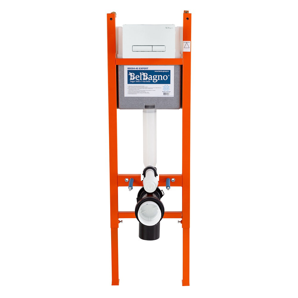 Инсталляция для унитаза BelBagno BB004-40 EXPERT с кнопкой BB018-GV-BIANCO белый