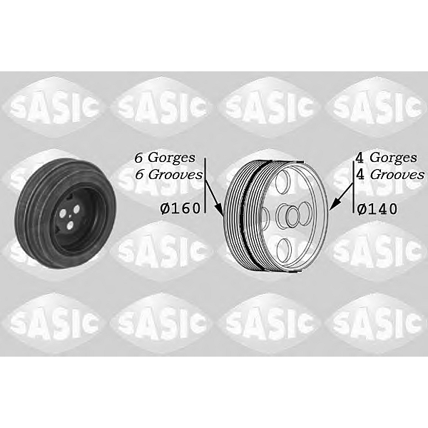 Sasic 2150028 (0515S9 / 0515T1 / 2150028) шкив к / вала Peugeot (Пежо) Boxer (Боксер) / citroenJumper (Джампер) / Ford (Форд)