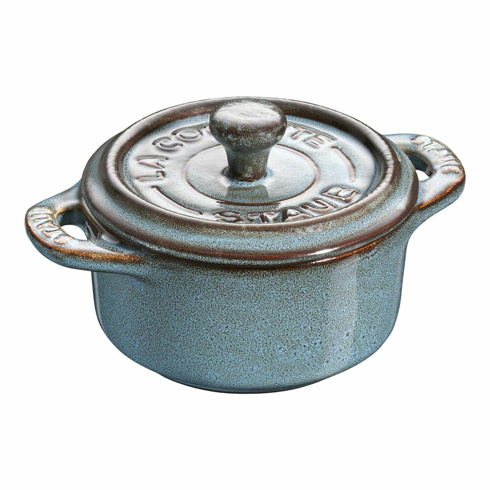 Мини-кокот Staub круглый, 10 см, античный бирюзовый 40512-000