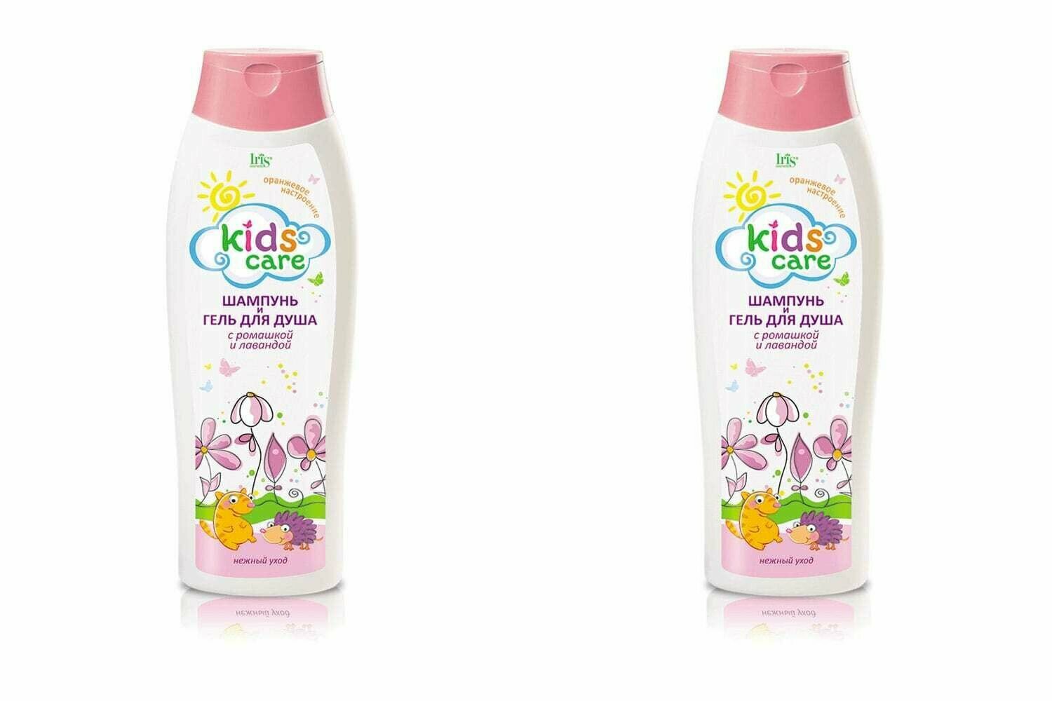 Iris Детский Шампунь и Гель для душа Kids Care ромашка и лаванда 400мл 2 шт