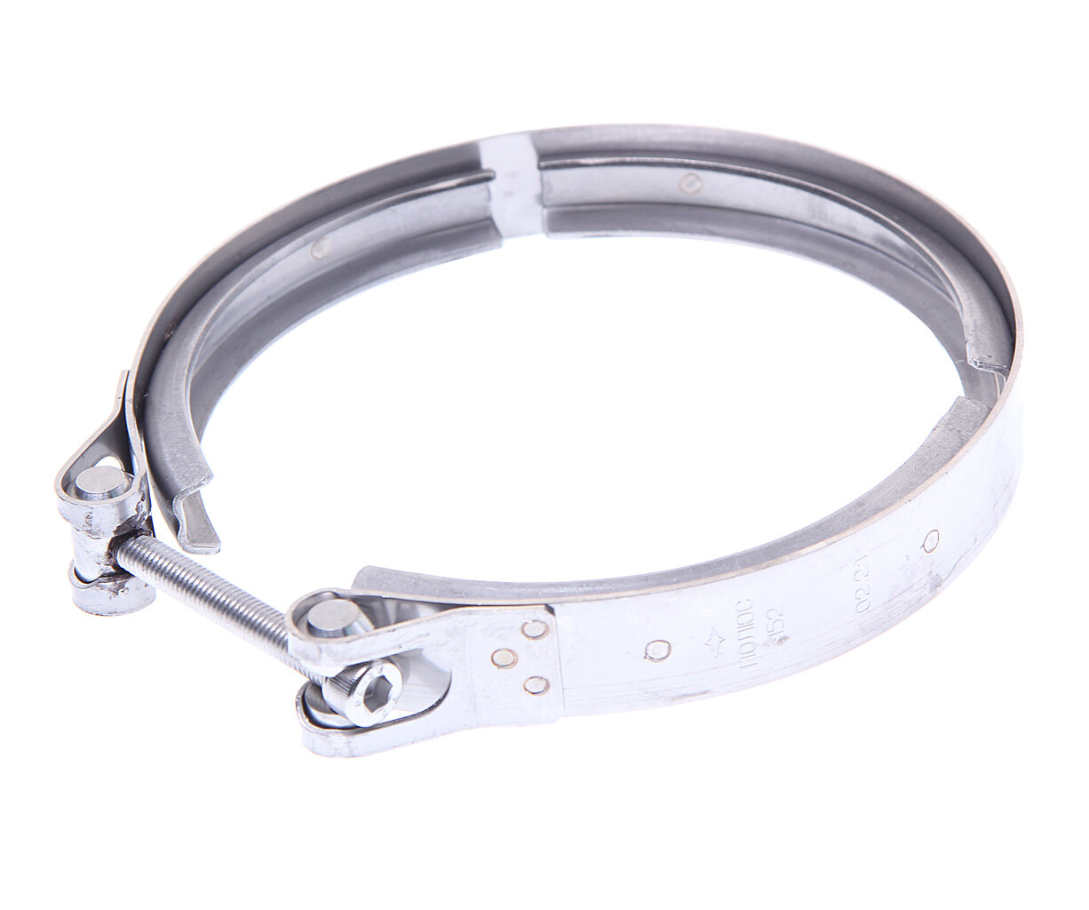 Хомут КАМАЗ-ЕВРО-4 турбокомпрессора V-образный d=152мм h=1.5мм (нержавеющая сталь) полюс