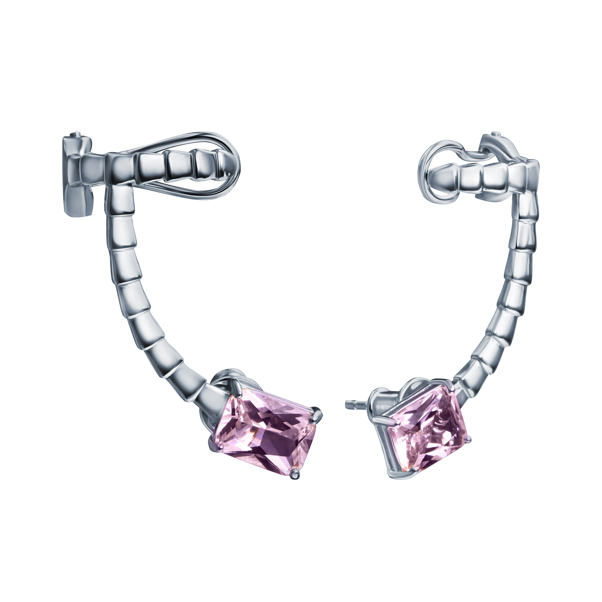 Серьги, серебро, 925 проба, фианит