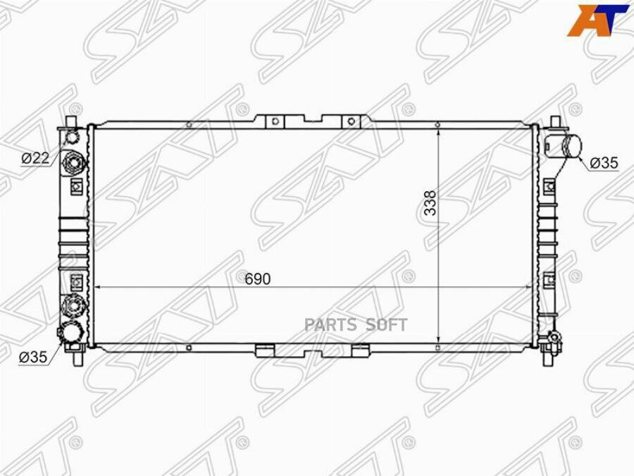 Радиатор Mazda 626 92-02 / Capella 94-02 Sat арт. MZ0002-V6