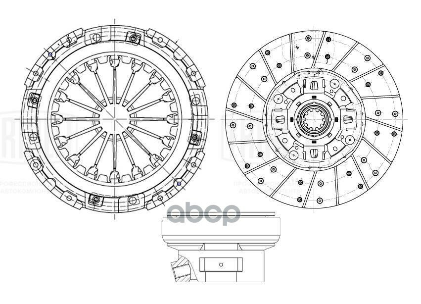 К-кт сцепления! в сборе КамАЗ Компас 12 22> Trialli арт. FR0712