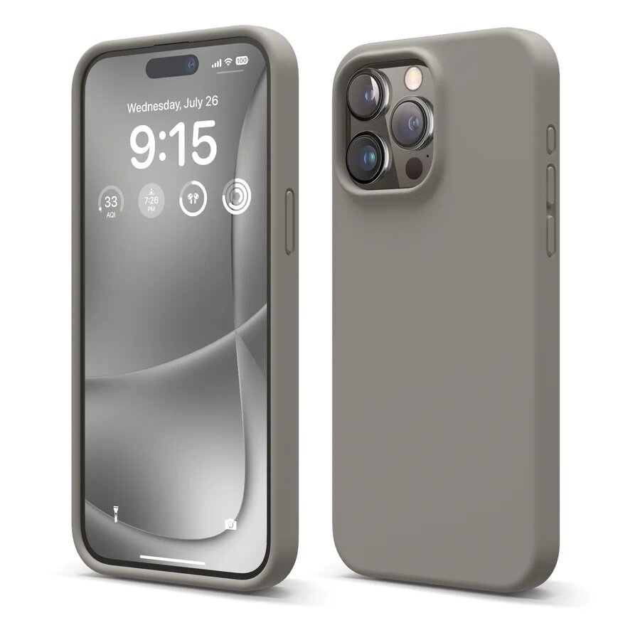 Elago для iPhone 15 Pro Max чехол Soft silicone (Liquid) Medium Gray