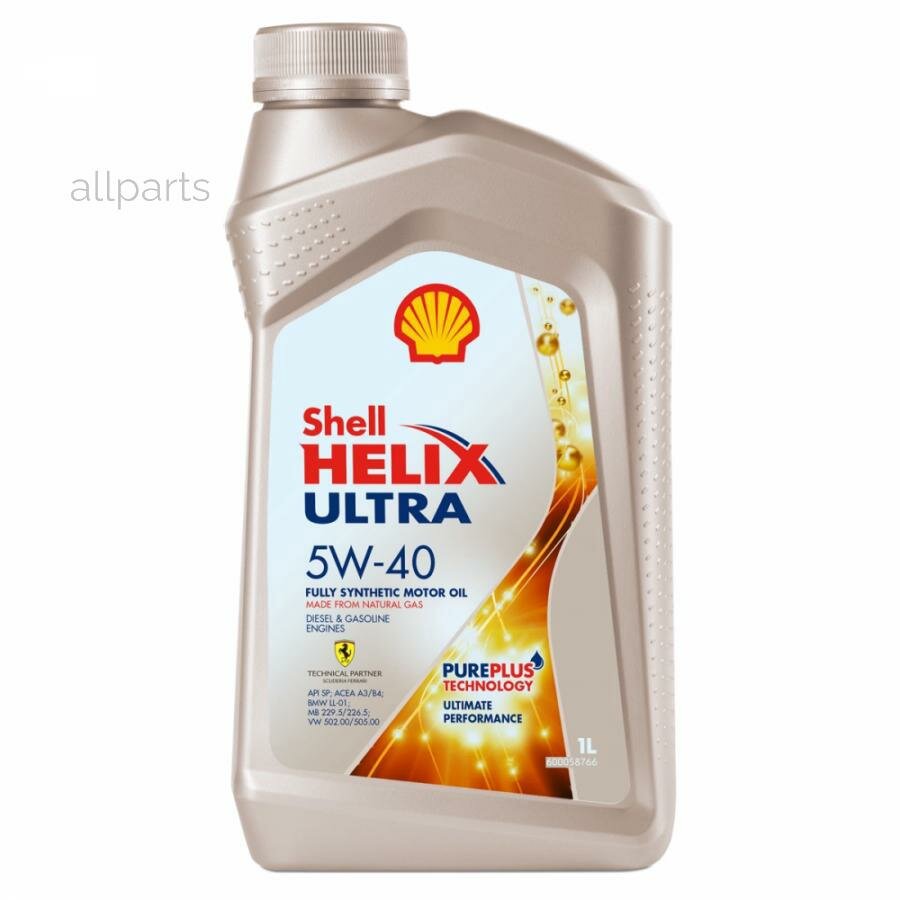 SHELL 550055904 Масло моторное SHELL Helix Ultra 5W-40 синтетическое 1 л 550055904/550073578