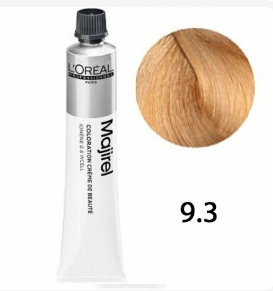 L'Oreal Professionnel Majirel стойкая крем-краска для волос, 9.3 очень светлый блондин золотистый, 50 мл