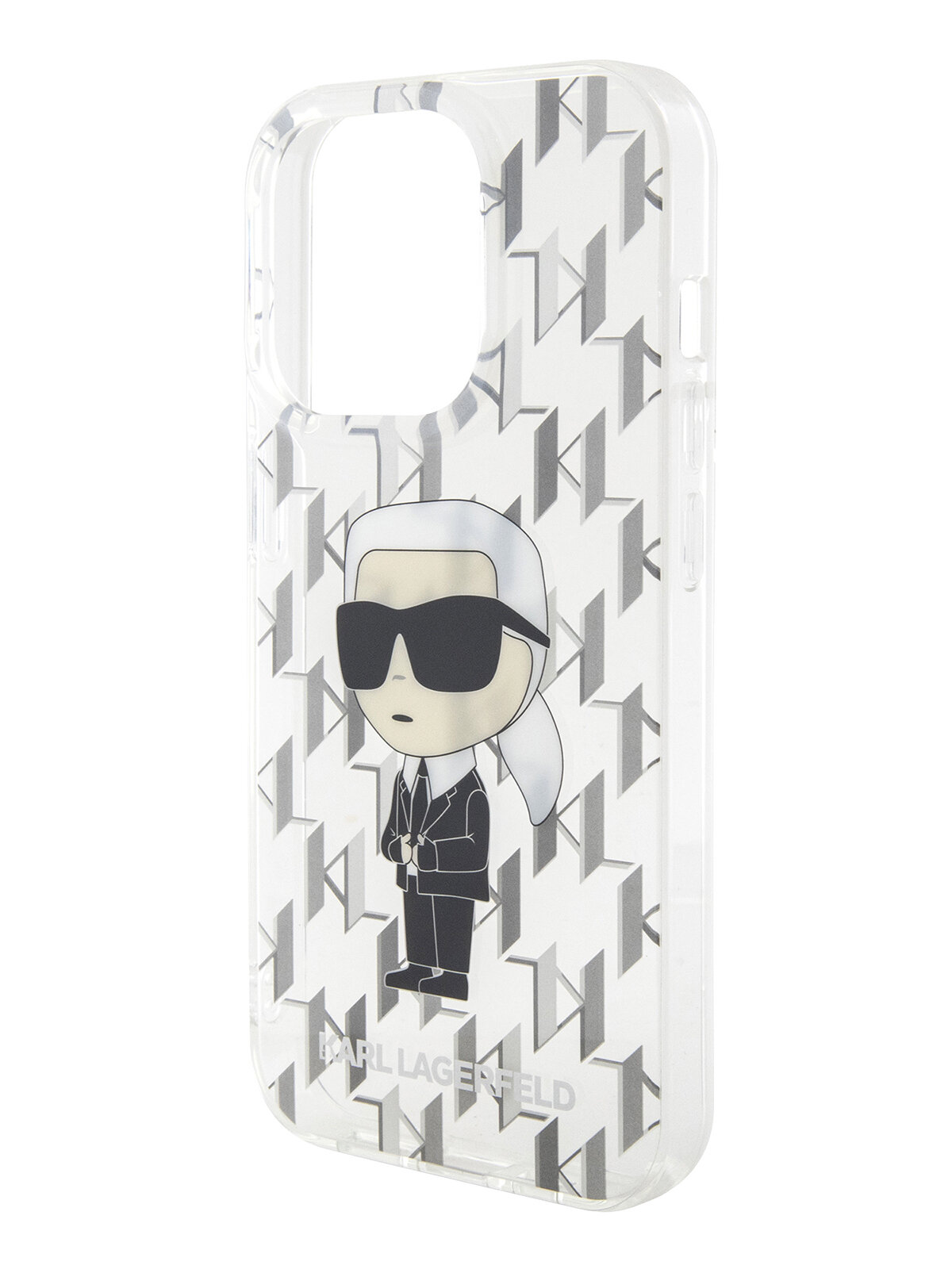 Lagerfeld для iPhone 15 Pro чехол PC/TPU Monogram NFT Karl Ikonik Hard Transparent