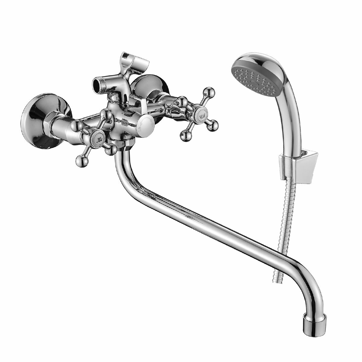 Двуручный смеситель для ванны Decoroom универсальный DR54045