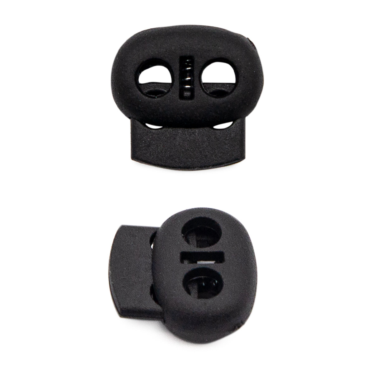 Фиксатор для шнура плоский 17*16 мм, 200 шт, пластик, Айрис (черный)