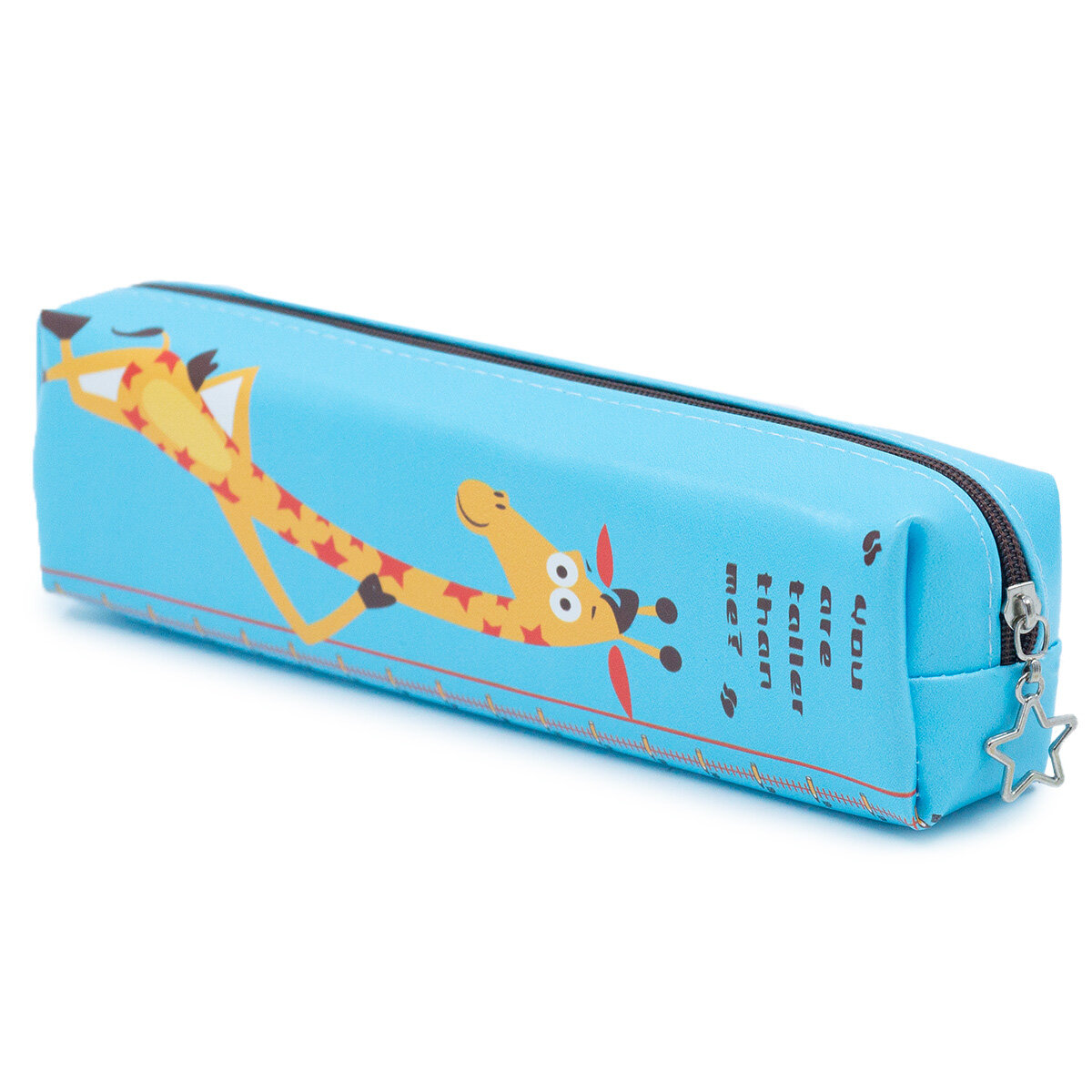 Пенал школьный тубус на молнии 'Забавные животные', Darvish, DV-13187, мягкий, 20,6х4,5х4,5 см (2 голубой)