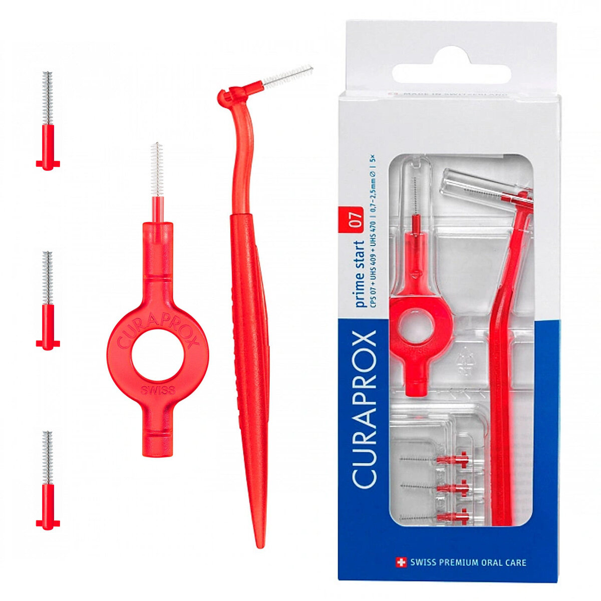 Набор межзубных ершиков с держателем Curaprox CPS 07 (0,7 мм), 5 шт