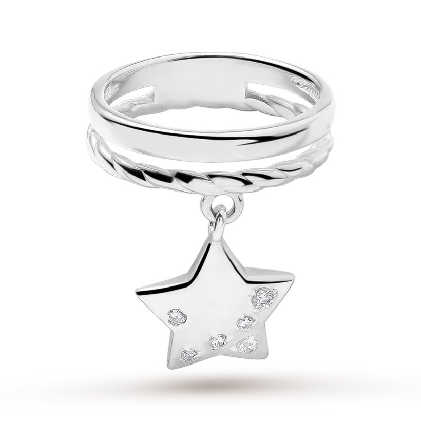 Кольцо широкое, серебро, 925 проба, родирование, фианит