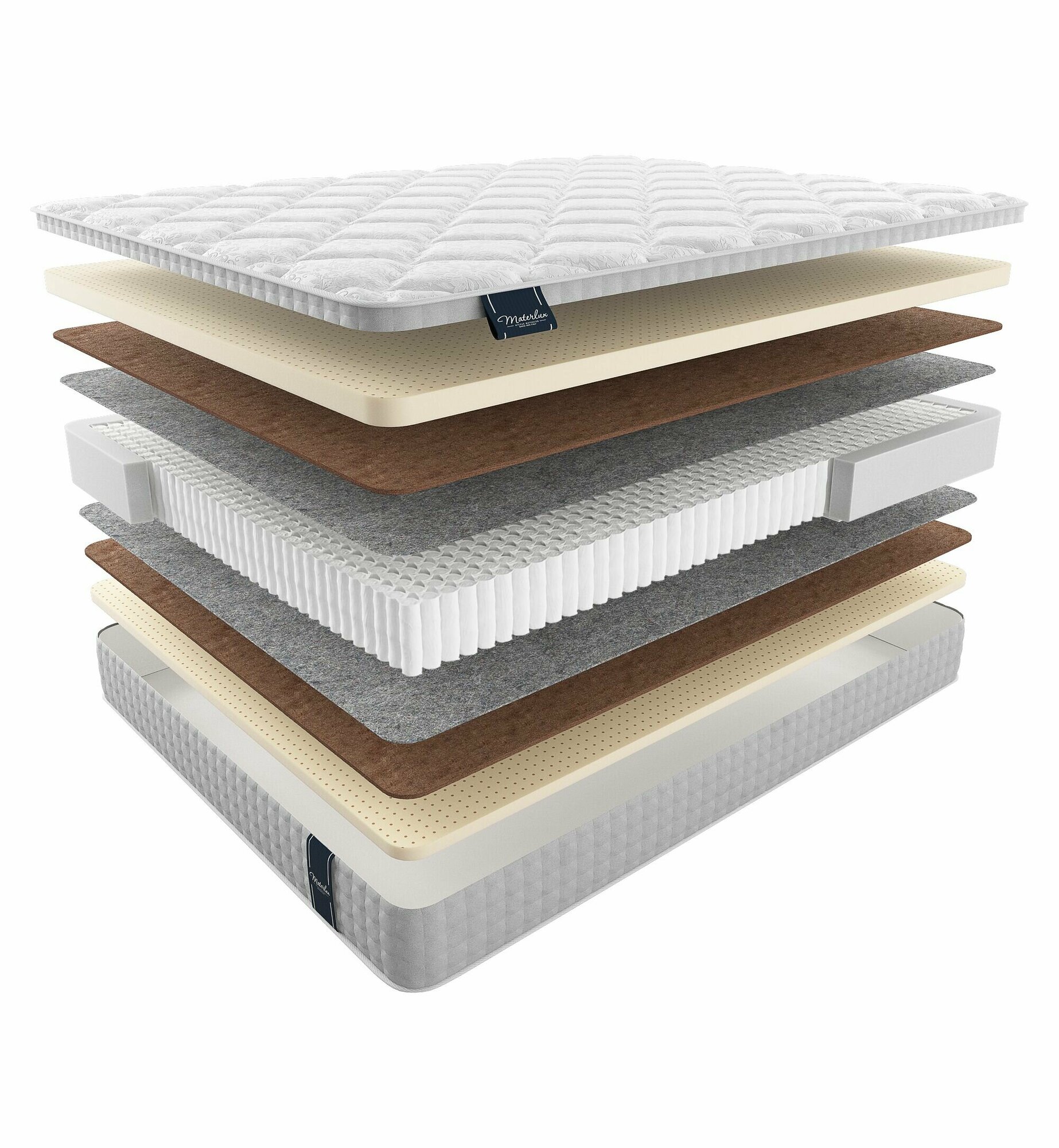 Матрас Materlux Impero 75х195 серии VIP высота 25 см анатомический средней жесткости кокосовый латексный Независимые