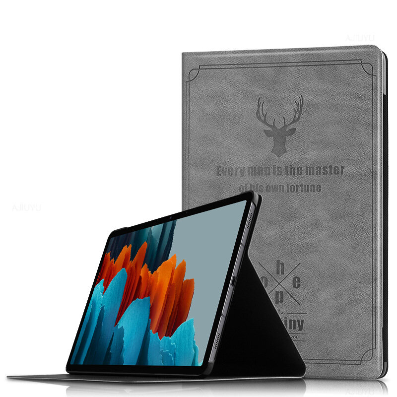 Чехол MyPads для Samsung Galaxy Tab S7 11 SM-T870 / T875 (2020) тематика книга в Винтажном стиле в серый