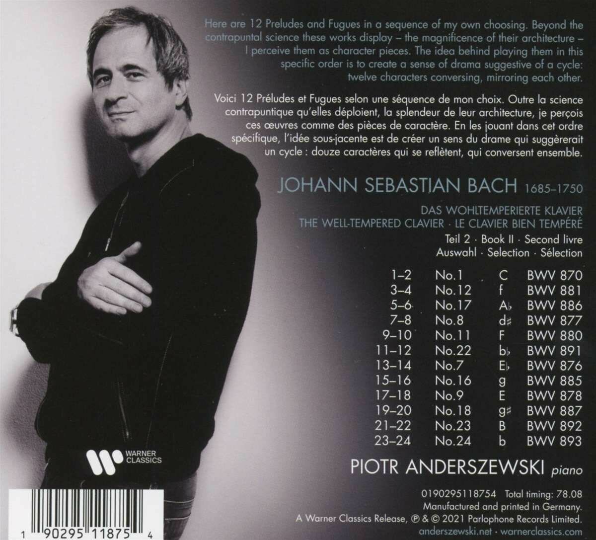 Диск Johann Sebastian Bach (1685-1750) - Das Wohltemperierte Klavier 2 (Ausz ge) (1 CD)