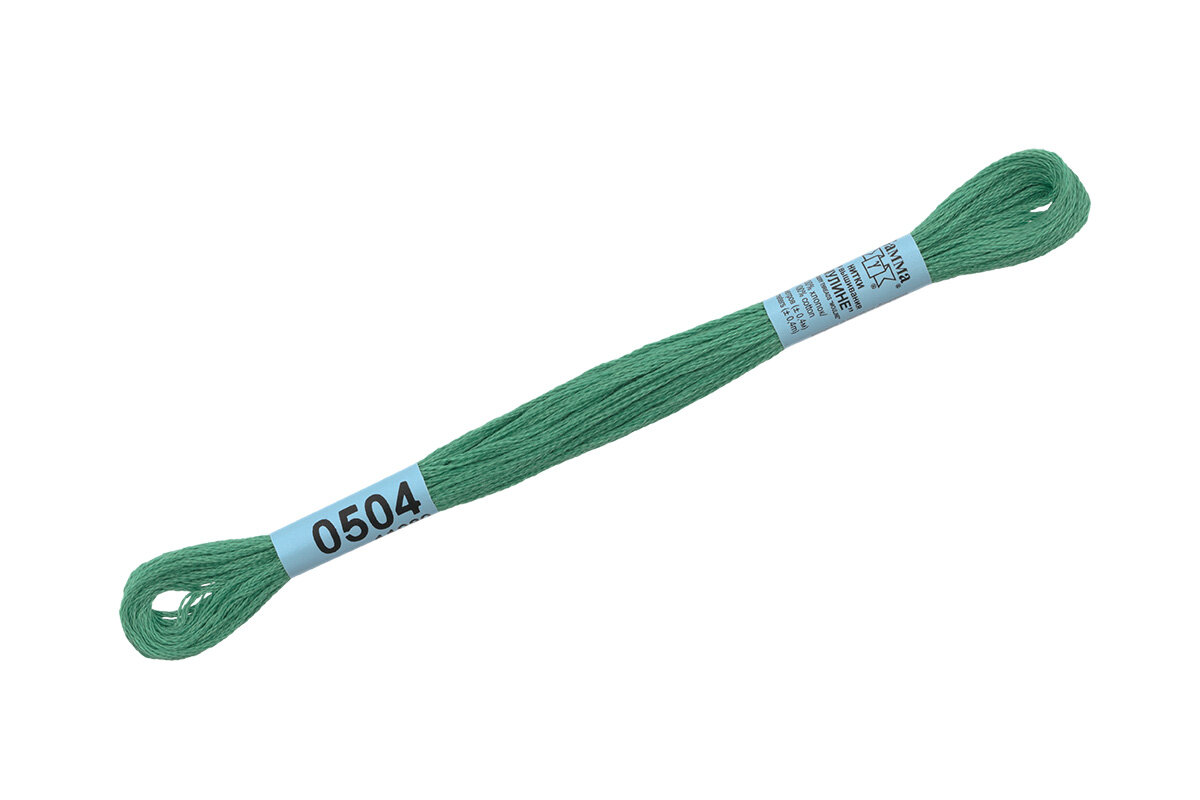 Мулине GAMMA нитки для вышивания 8м. 0504 зеленый, 1 штука.
