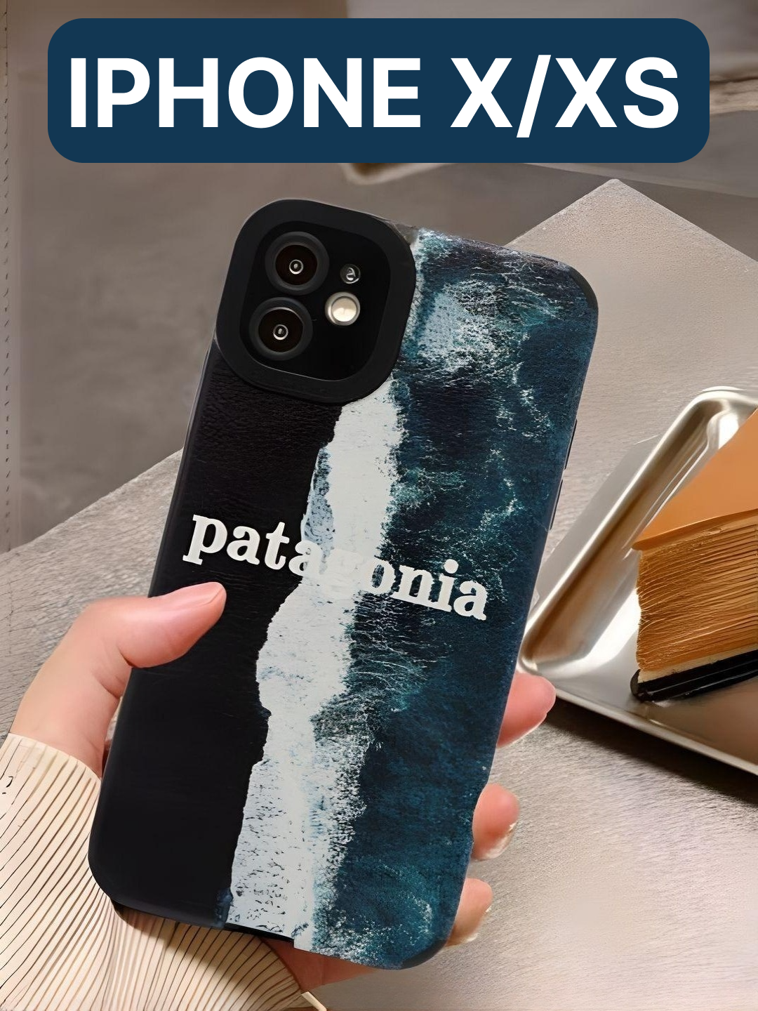 Защитный чехол на iphone X / iphone XS / iphone 10 пластиковый противоударный с защитой камеры, черный/синий/морской