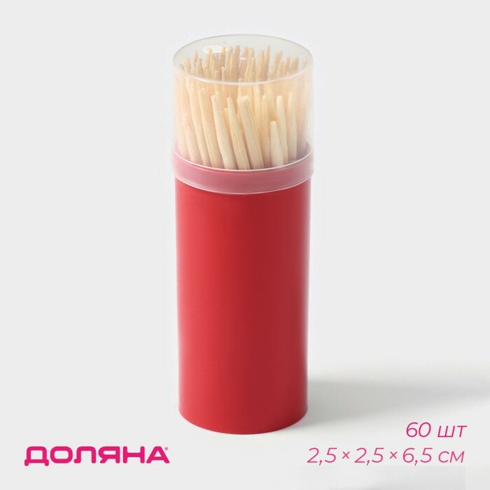 Зубочистки Доляна, 60 шт, Микс, 12 шт.