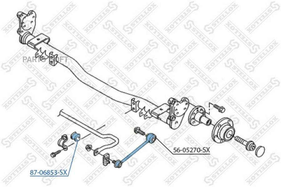8706853SX STELLOX Втулка стабилизатора заднего d19 VW Caddy 1.4/1.6/1.9TDi/2.0SDI 04