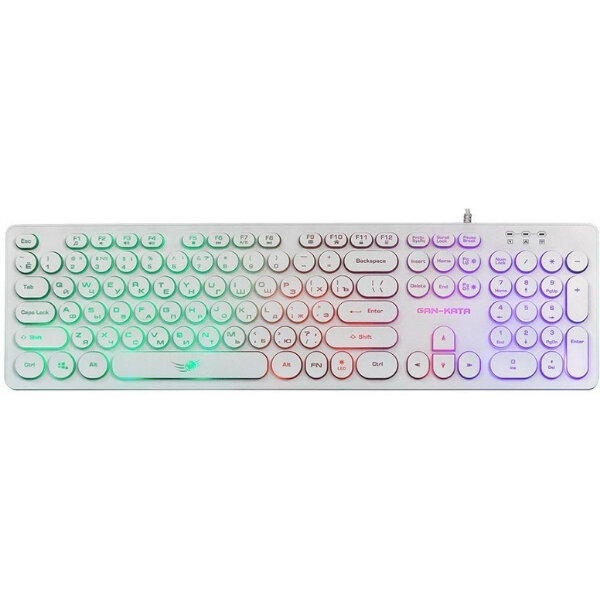 Клавиатура проводная Dialog Gan-Kata KGK-16U WHITE - игровая с RGb-подсветкой, USB, белая