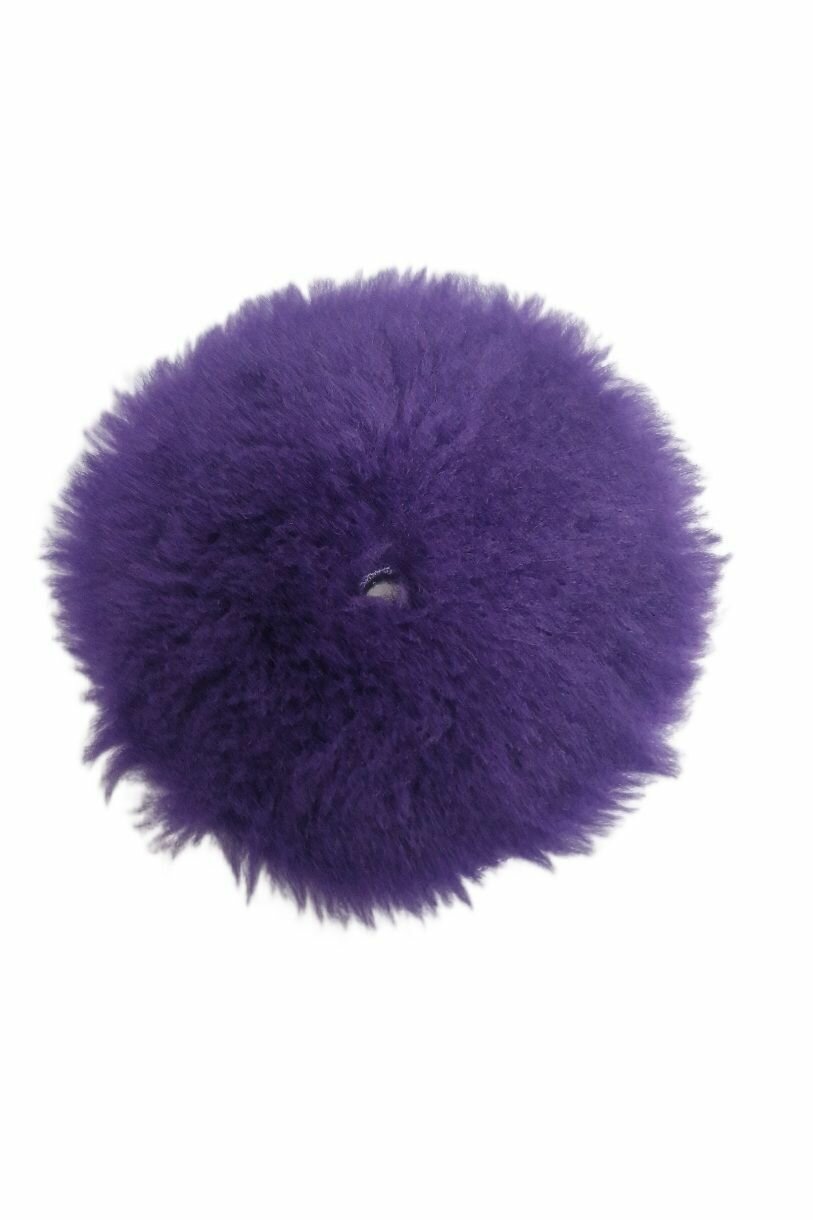 Полировальный круг Purple Long Wool Pad, натуральный мех (режущий) 125/15/130 мм, Ewocar