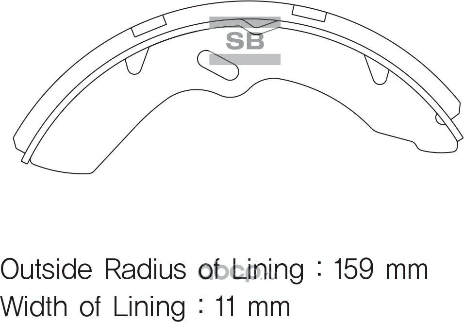 Колодка барабанная (1шт) hyundai hd35/hd45/hd65/hd72/hd78 sangsin brake sa151
