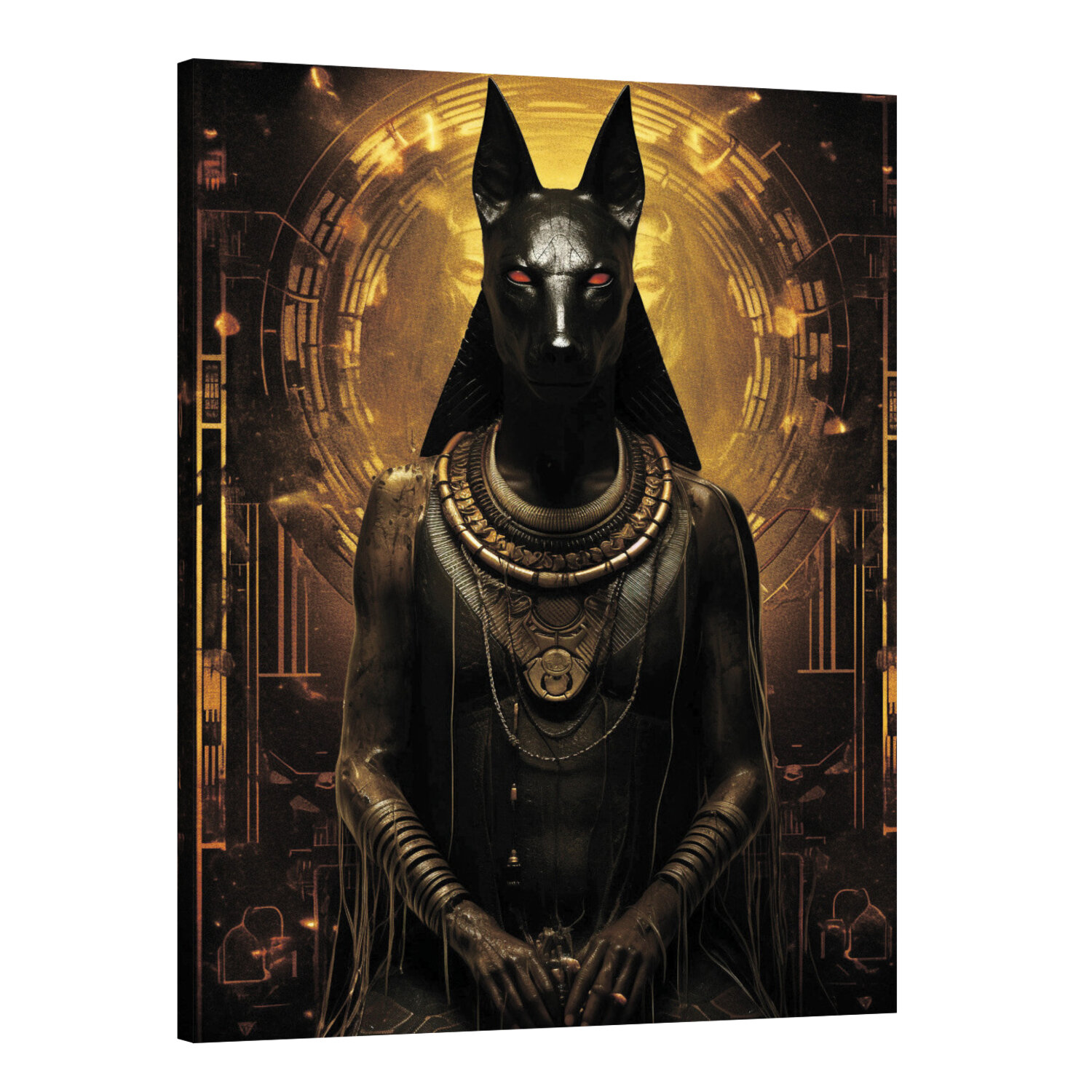 Интерьерная картина 50х70 "Анубис: страж справедливой судьбы"