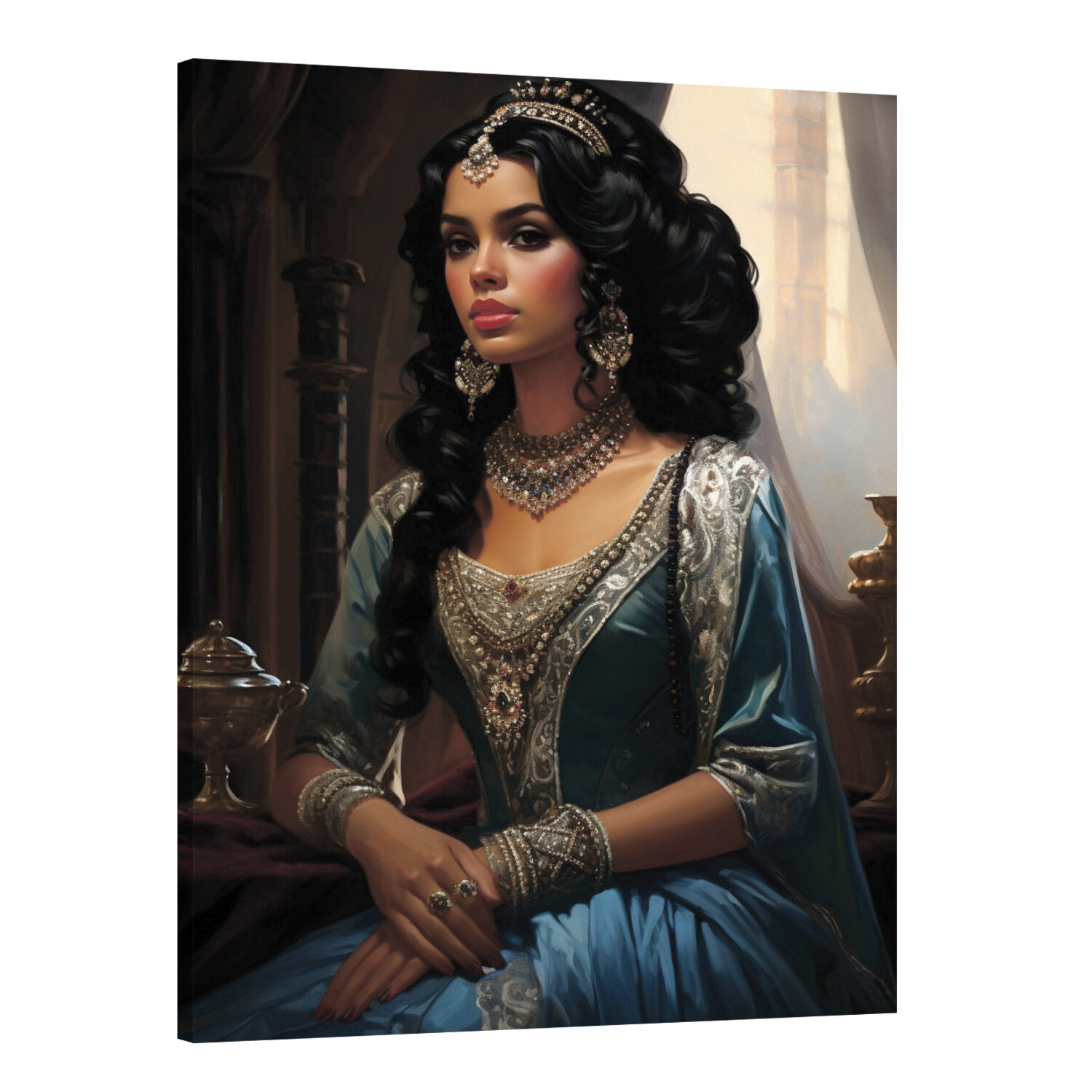 Интерьерная картина 50х70 "Принцесса с жемчугом"