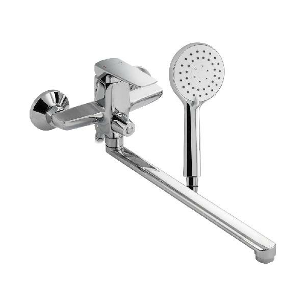 8570 MAGNUS Смеситель в ванную шаровый длинный излив с дивертором на корпусе