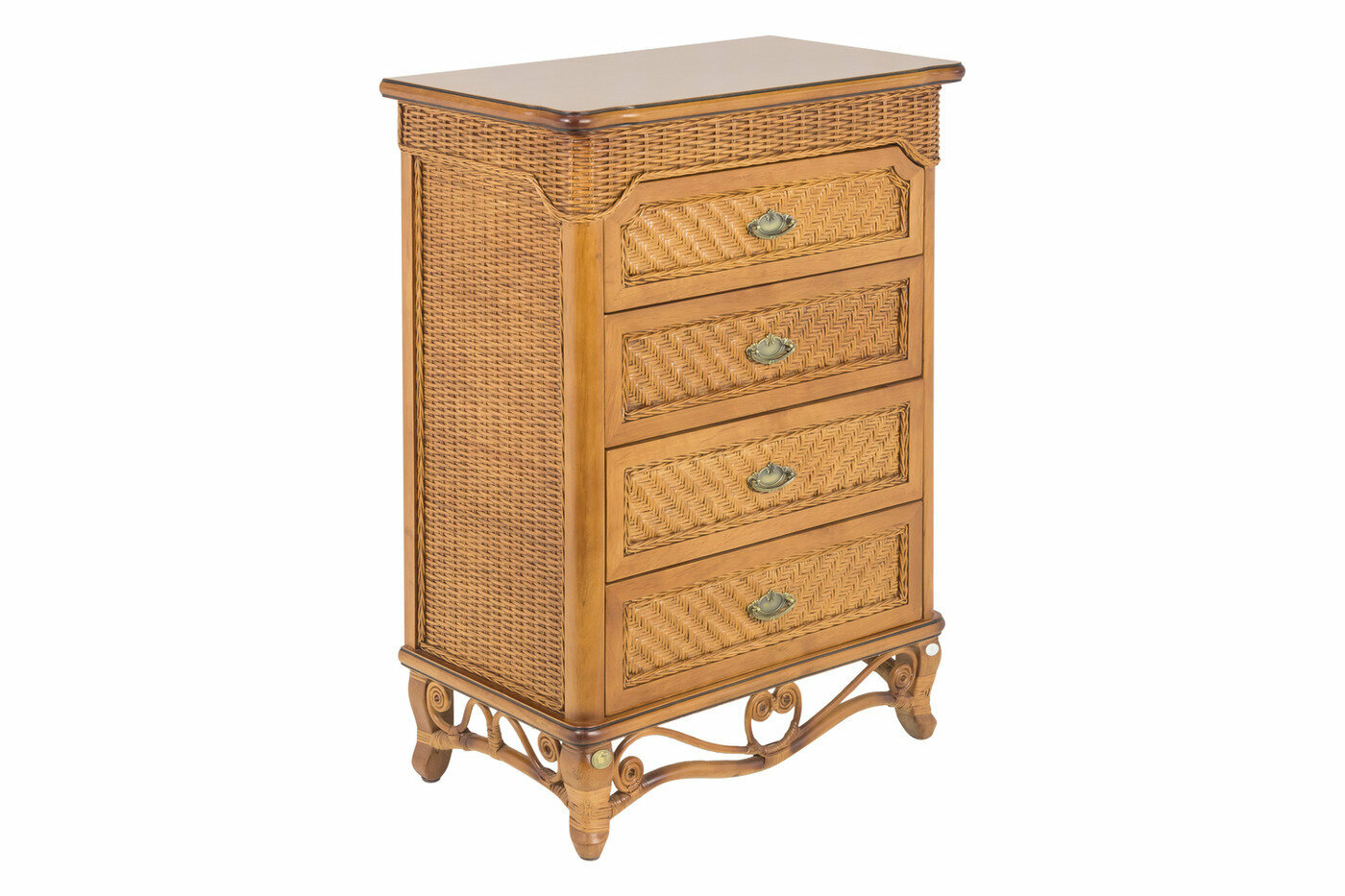 Комод Rattan style c 4 ящиками коричневый