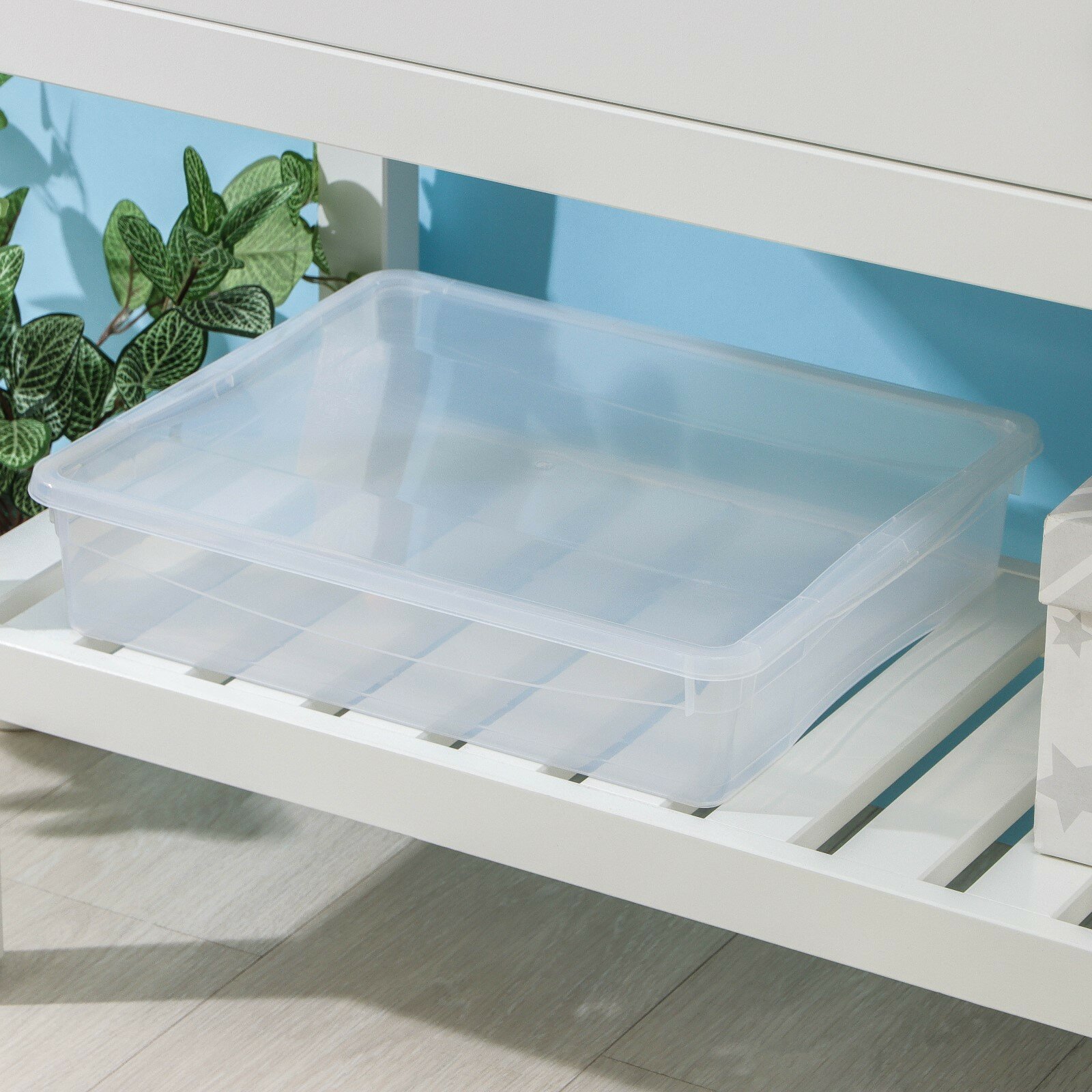 Ящик для хранения с крышкой «Кристалл», пластик, 9 л, 40×33.5×8.5 см