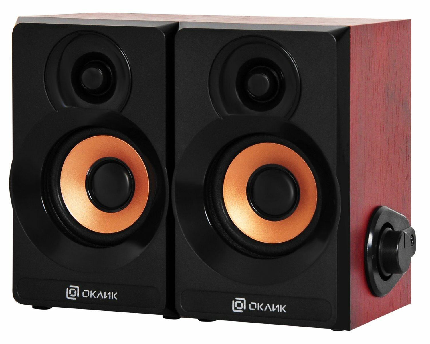 Колонки Oklick 358267 OK-161 2.0 черный/вишня 6Вт
