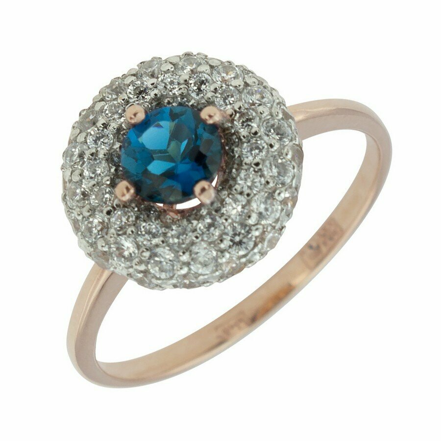 Кольцо, красное золото, 585 проба, топаз