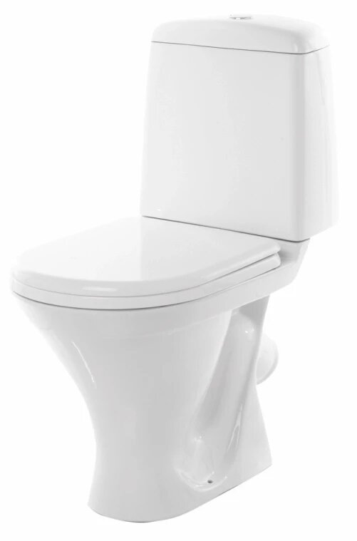 Унитаз-компакт Sanita Аттика эконом WC. CC/Attica/1-P/WHT. G/S1 косой выпуск, с сиденьем полипропилен, белый