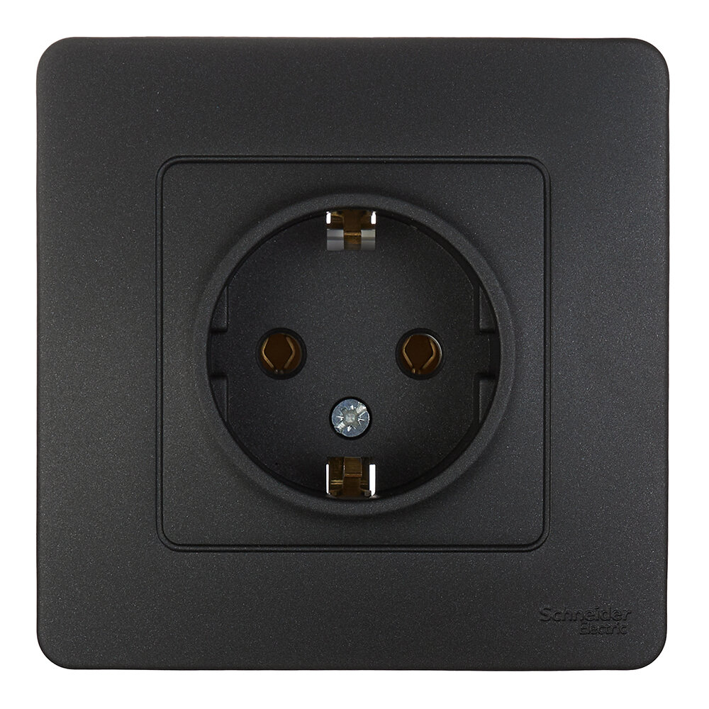 Розетка Systeme Electric Blanca встраиваемая антрацит (BLNRS001016)