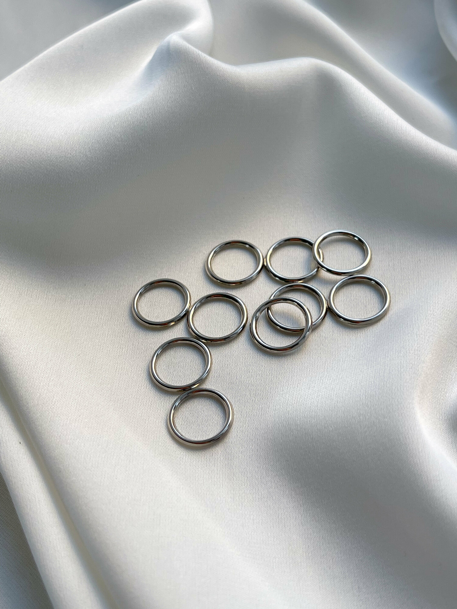 Кольцо металлическое серебряное 10 мм. 10 шт. для пошива нижнего белья/бюстгальтеров