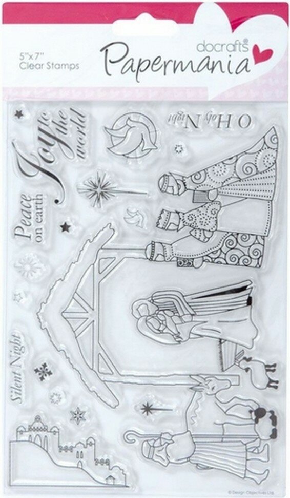 Docrafts PMA907925 Набор прозрачных штампов "Рождество", 5 шт